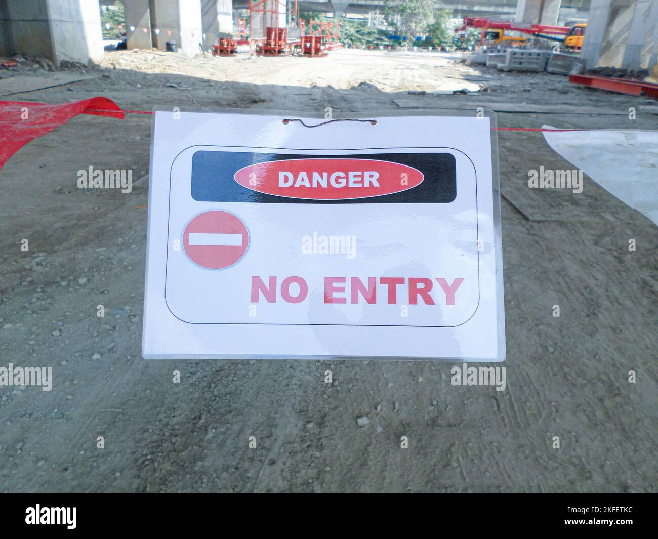 Dangerous area prohibition sign Stock Photo - Alamy