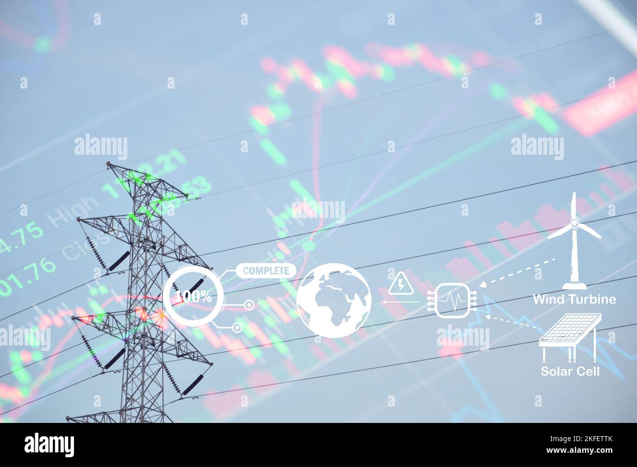 concept of energy shortage natural renewable energy are in very high ...