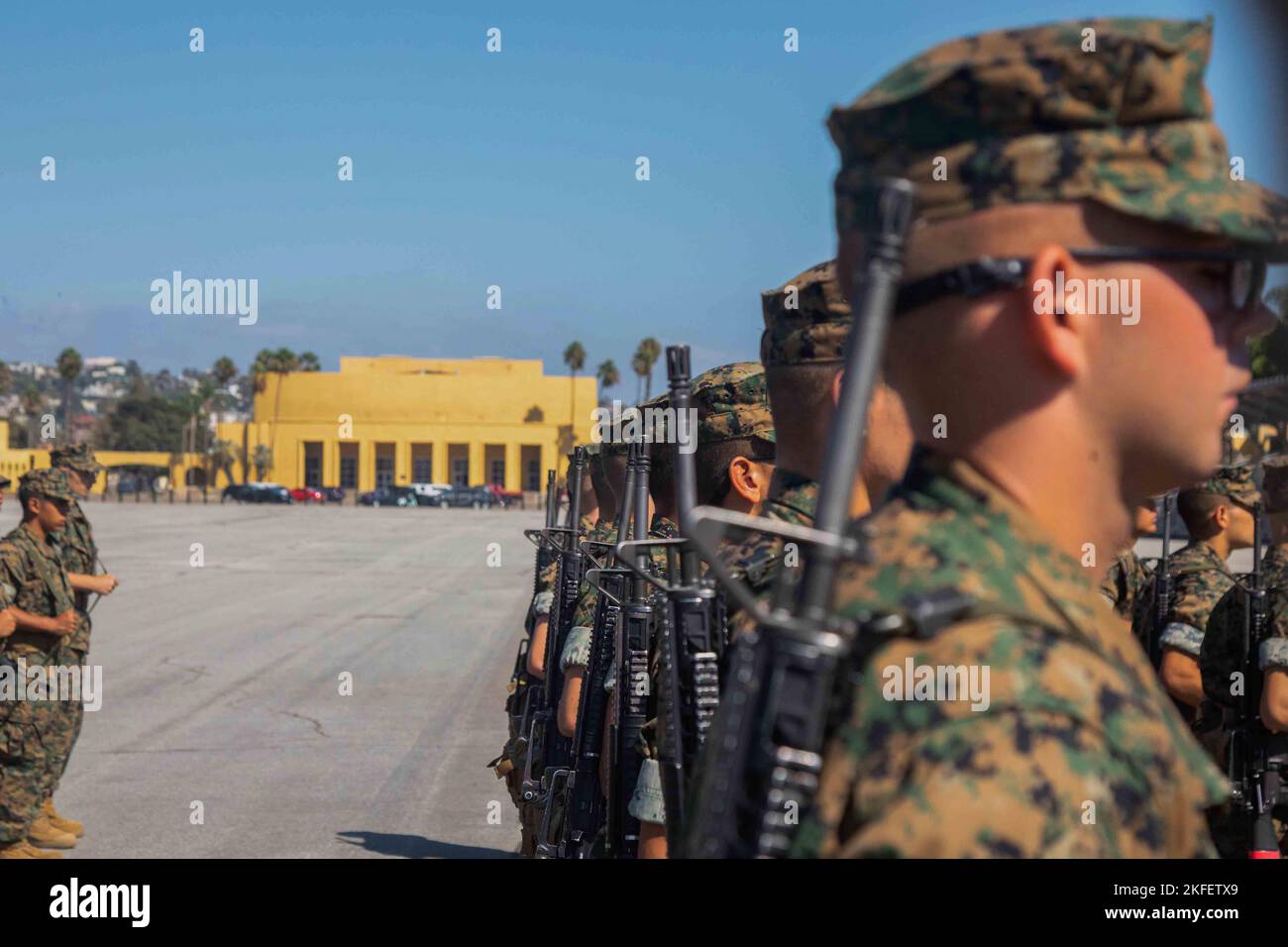 U.S. Marine Corps recruits with Delta Company, 1st Recruit Training ...