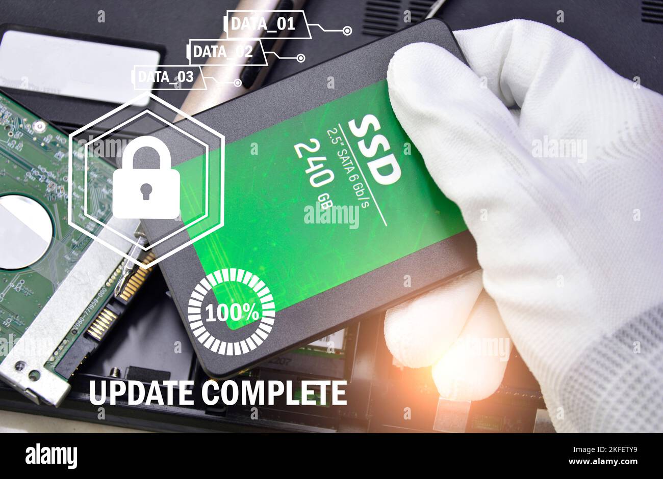 2.5-inch SSD hard disk drives are used to store data, also known as ...