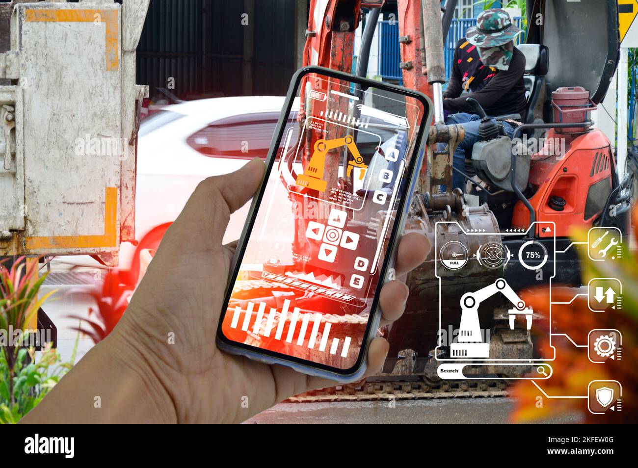 The concept of controlling the operation of machines with Smartphones ...