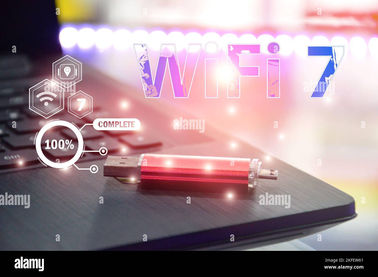 Concept Wi-Fi 7 Next Generation Networking Communication,high speed ...