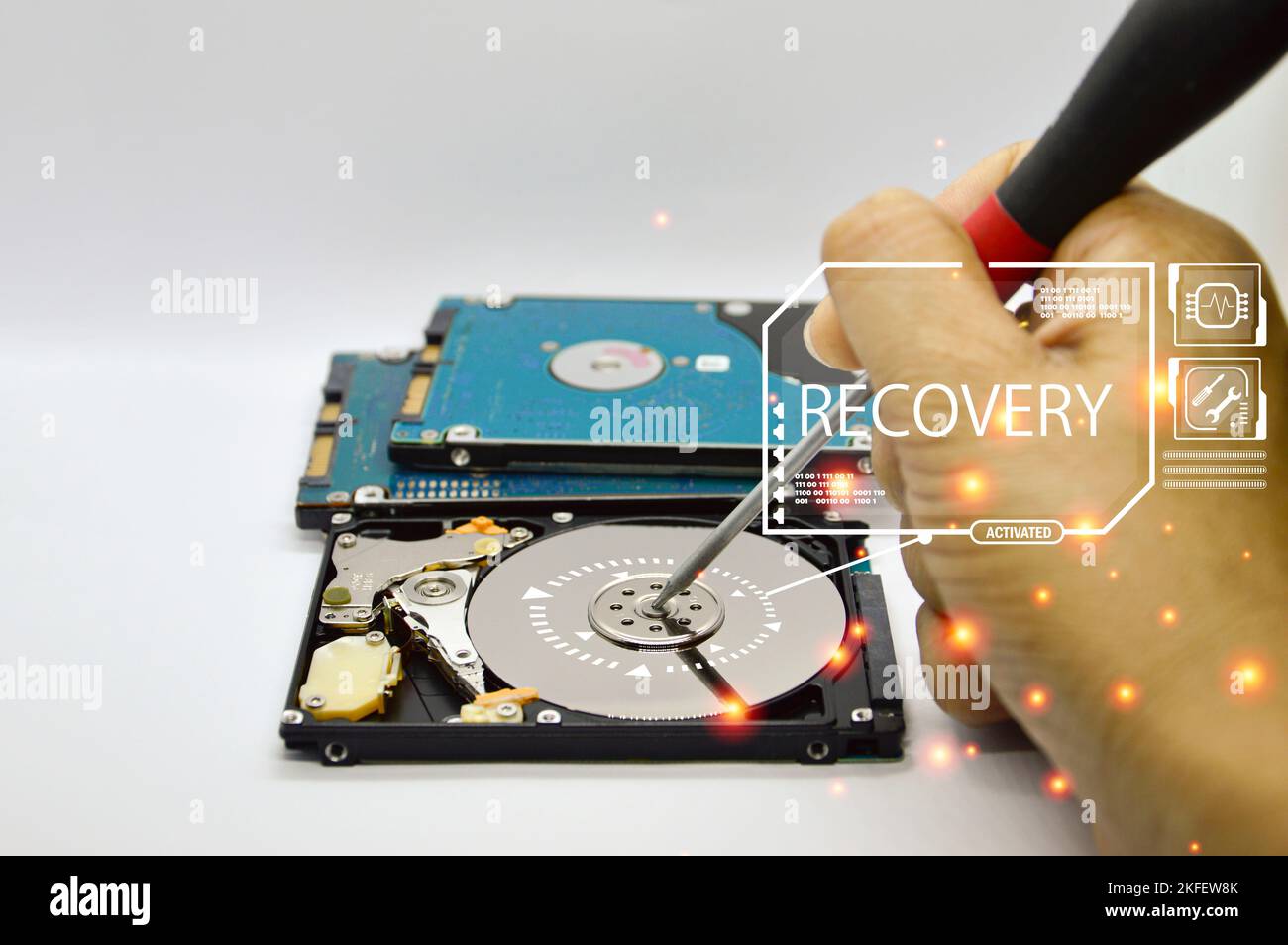 Hard drive is an important storage device, concept of data protection ...