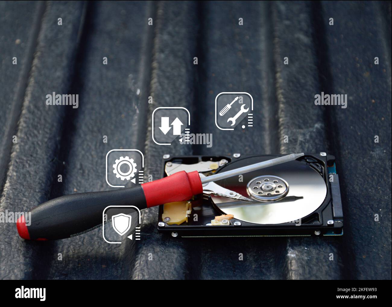 Hard drive is an important storage device, concept of data protection ...