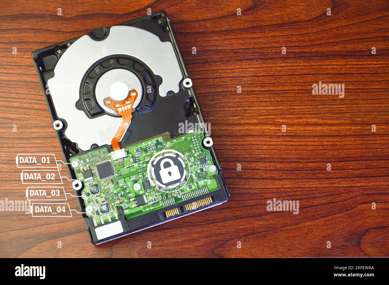 Hard drive is an important storage device, concept of data protection ...