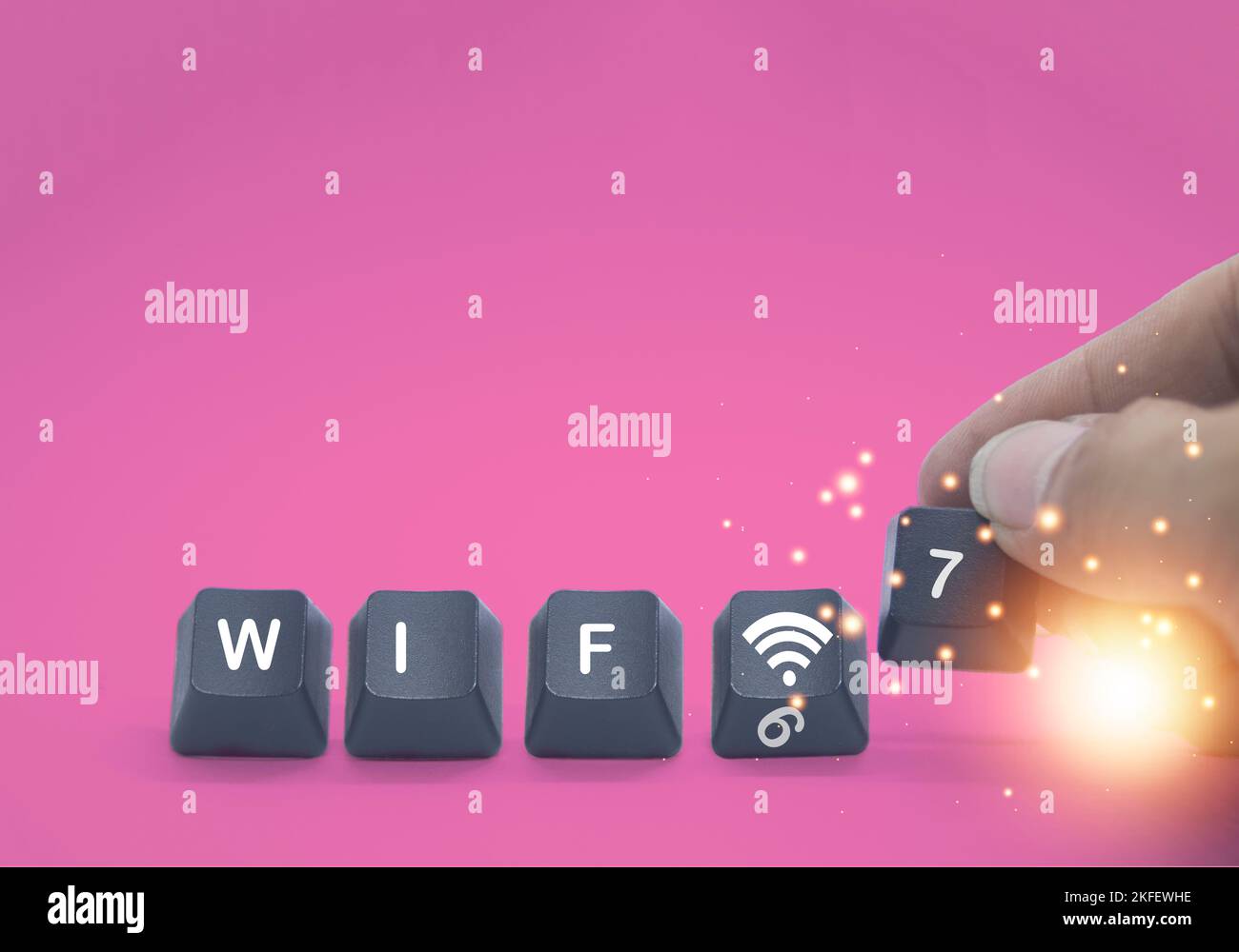 Concept of Wi-Fi 7 or Wi-Fi 7 development, high-speed connection, new ...