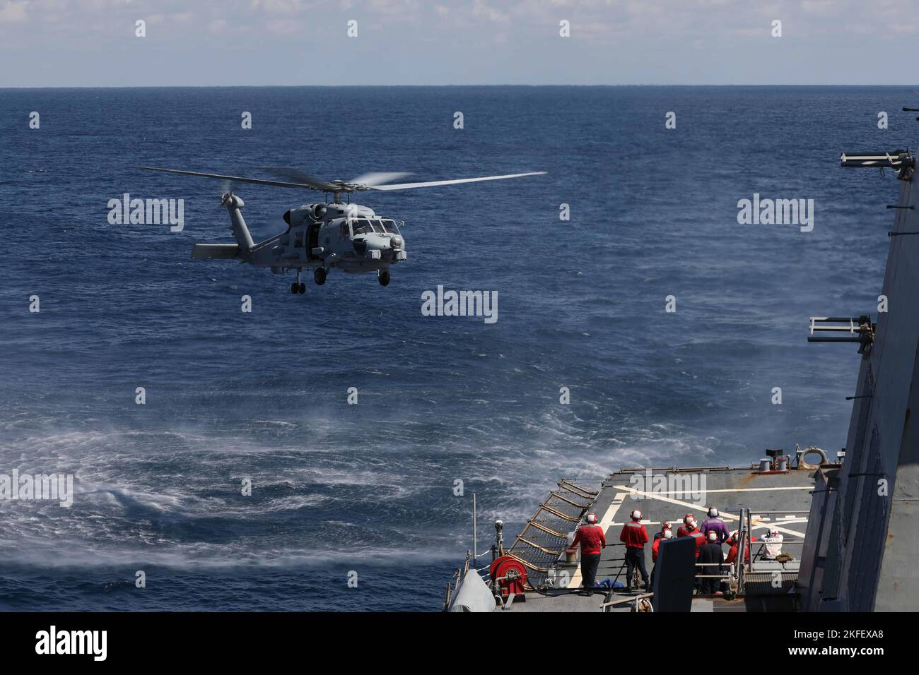 220913-N-AL206-1010 ATLANTIC OCEAN (Sept. 13, 2022) A helicopter ...