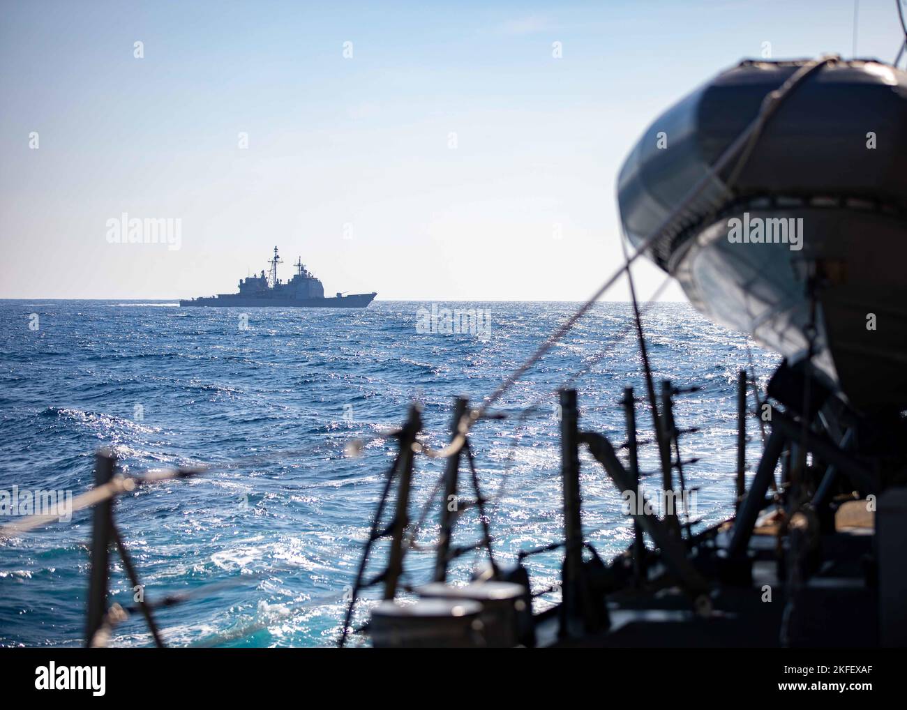 220913-N-NQ285-1063 ATLANTIC OCEAN (Sept. 13, 2022) The Ticonderoga ...