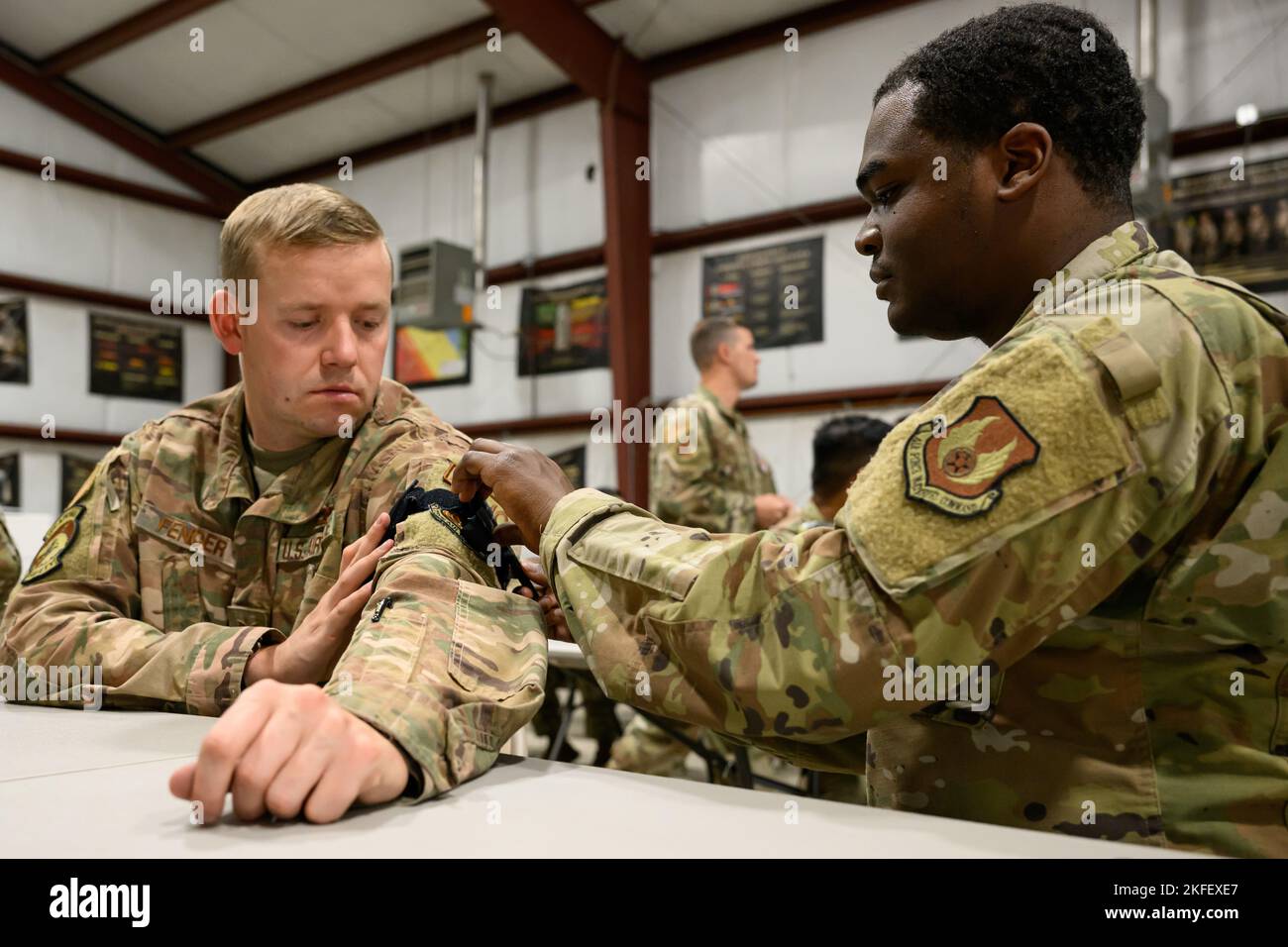 Right, Airman Samuel Andrews and Tech. Sgt. Kraig Fender, 75th Air Base ...