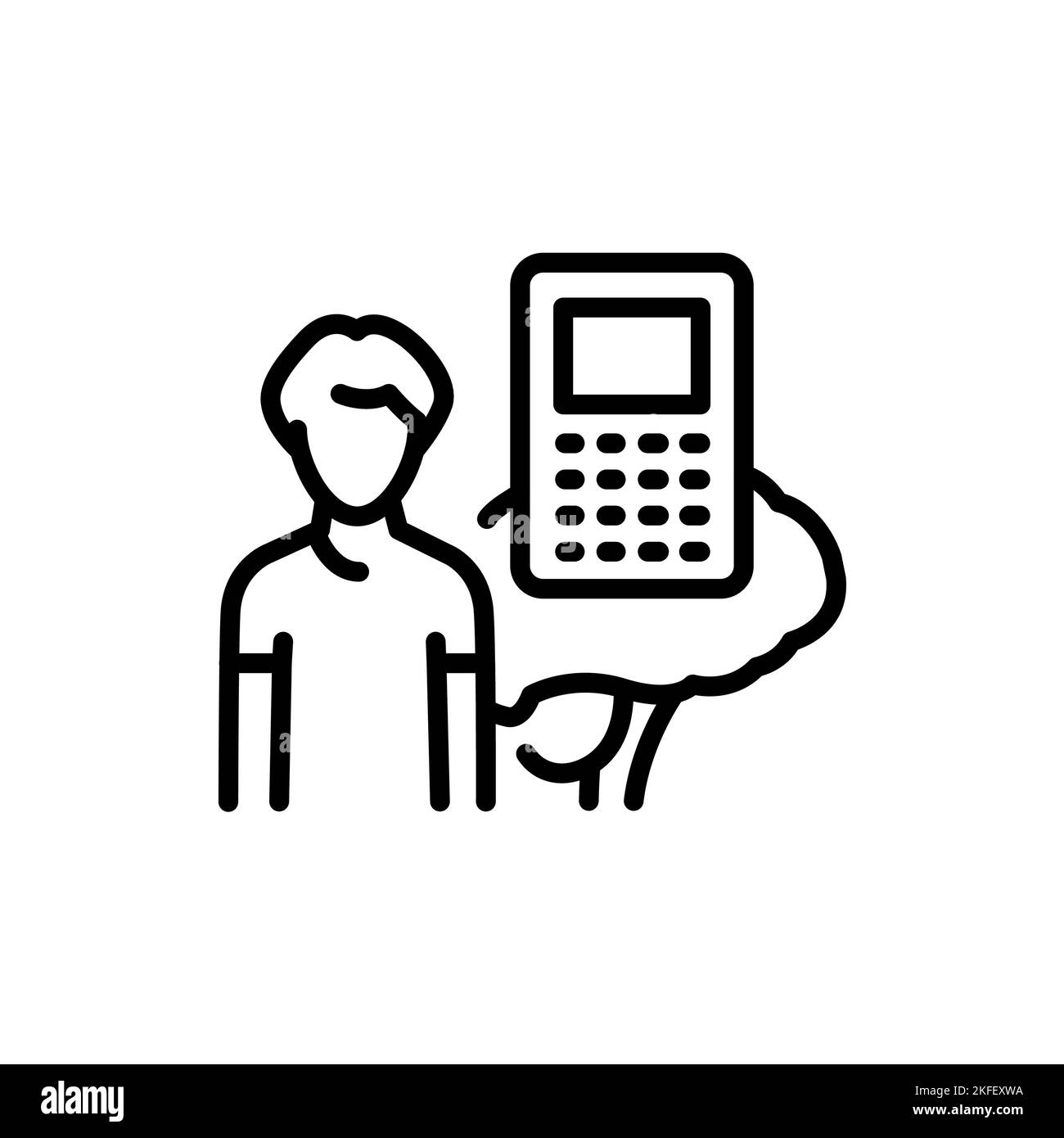 Mental arithmetic for kids olor line icon. Children learning. Pictogram ...
