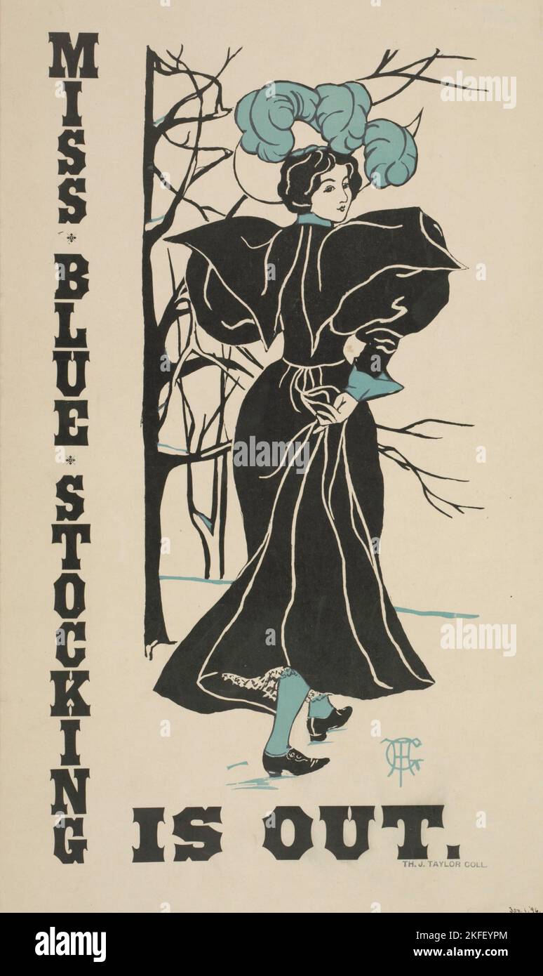 Miss blue stocking, c1896 Stock Photo - Alamy