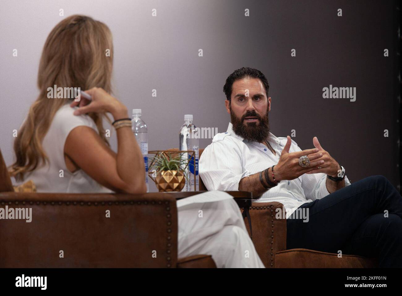 Alex Flanagan, left, a former National Football League sportscaster ...