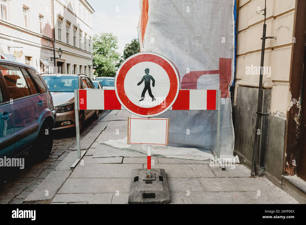 No passing on the street sign. Construction work. Prohibit people from ...