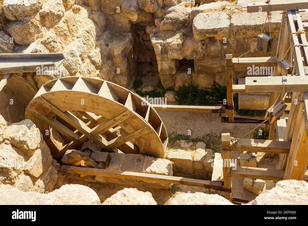 A horizontal image of the excavations of the ruines in Jerash, northern ...