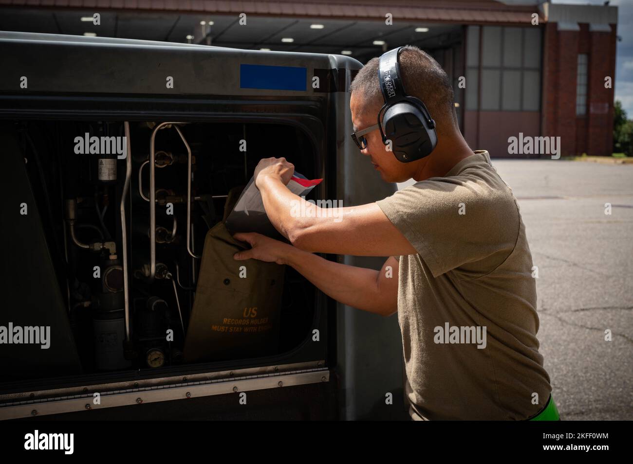 U.S. Air Force Senior Airman Jeffrey Jacobs with the 1st Maintenance ...