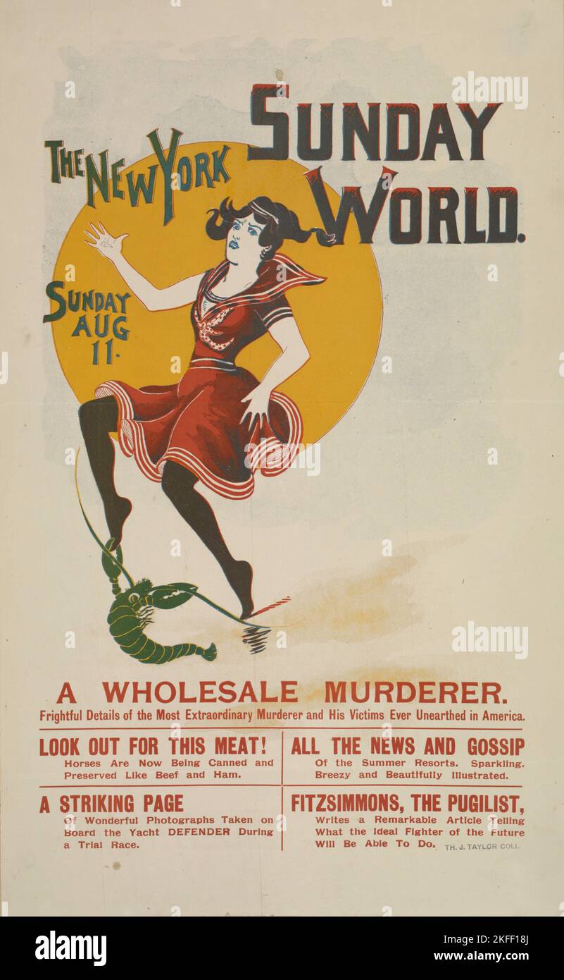 The New York Sunday world. Sunday Aug. 11, c1893 - 1897 Stock Photo - Alamy
