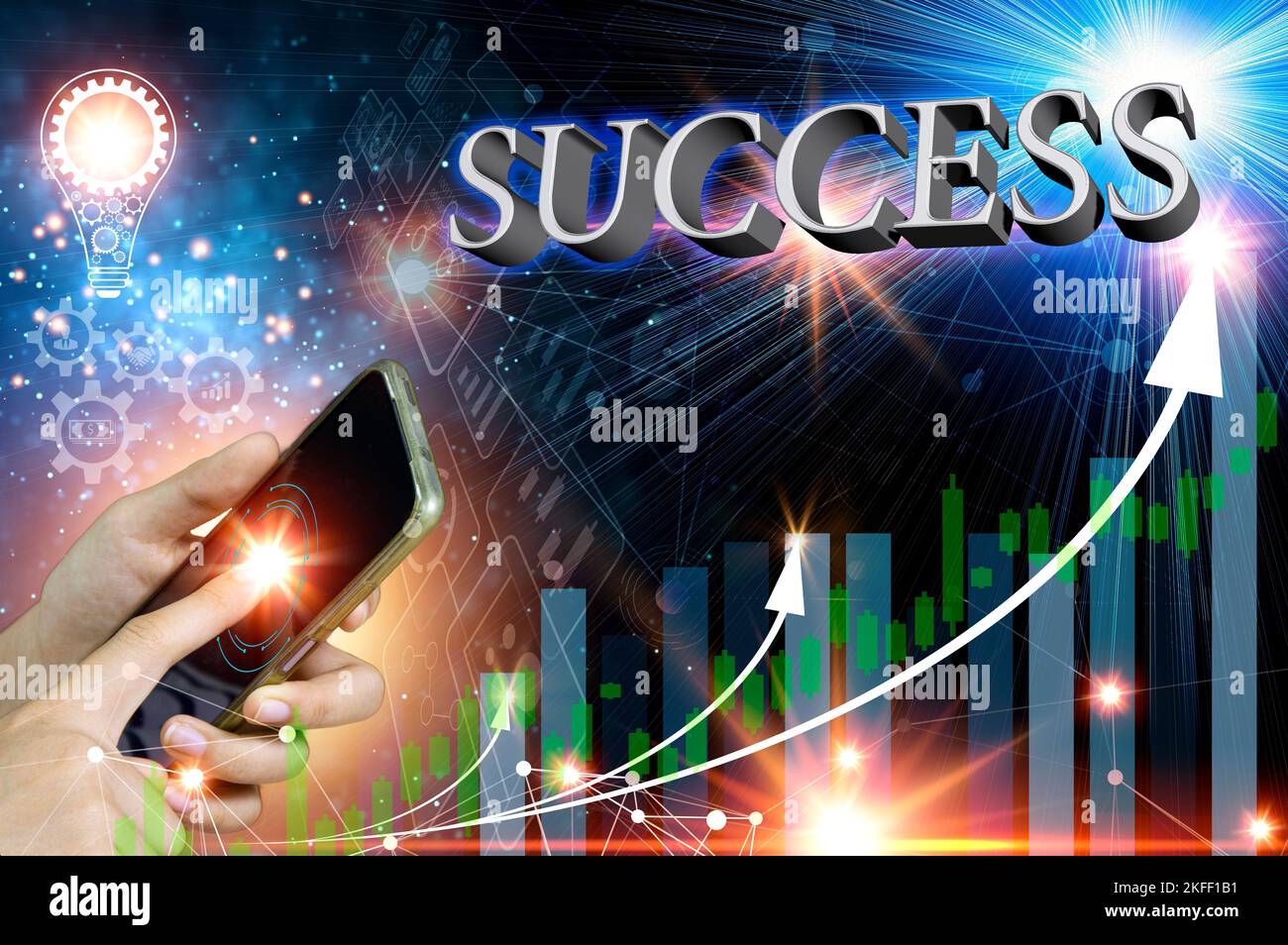 Concept towards goals and achievements, progress and development Stock ...