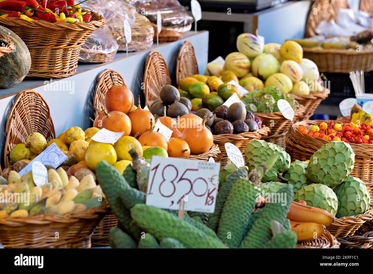 Photograph of fruits and vegetables at an exotic farmers market Stock ...