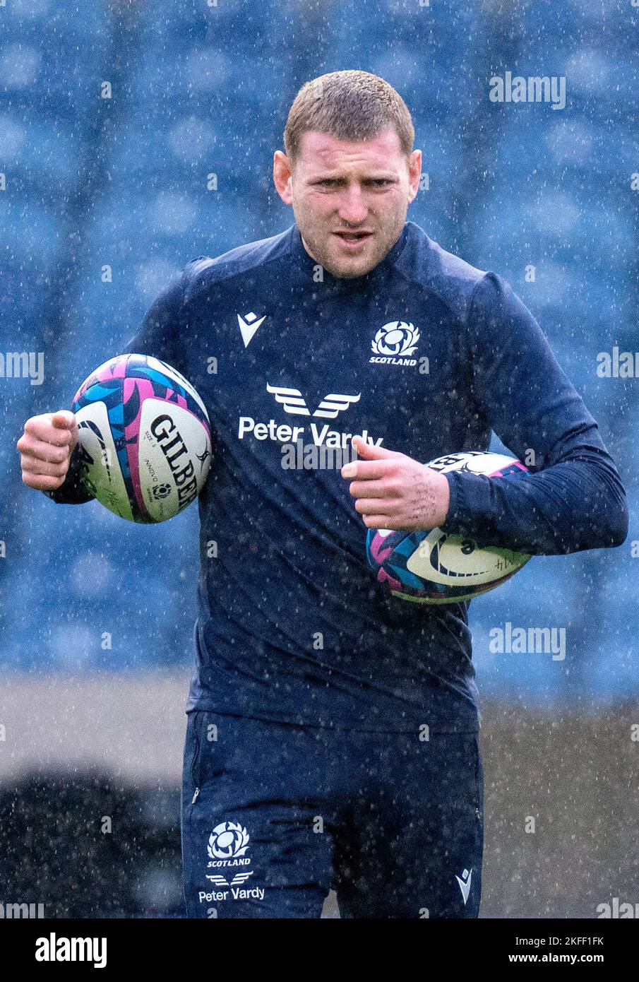 Scotland’s Finn Russell during a training session at BT Murrayfield ...