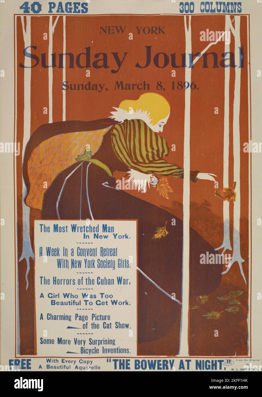 New York Sunday journal. Sunday, March 8th, 1896, c1893 - 1897 Stock ...