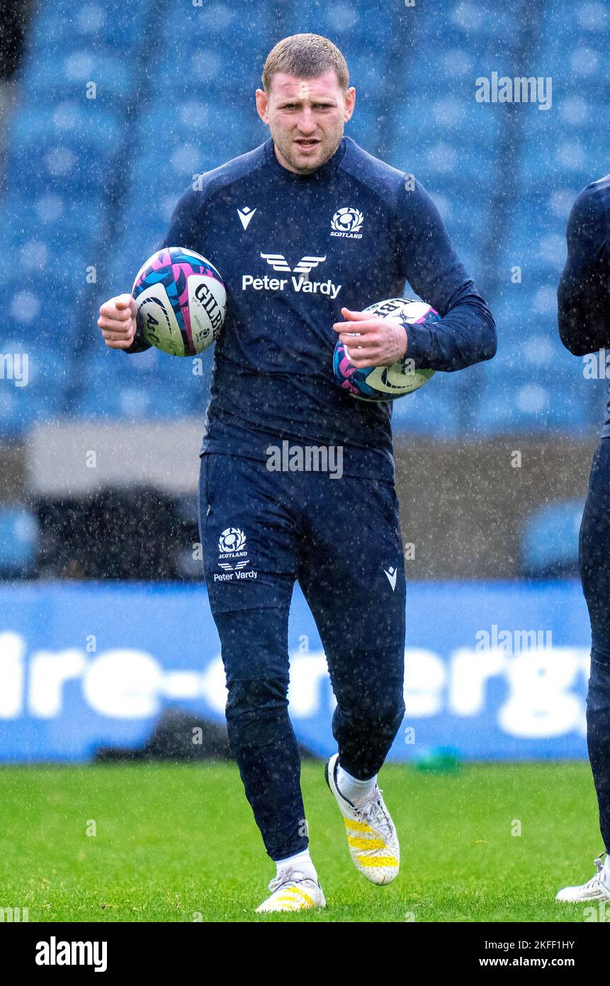 Scotland’s Finn Russell during a training session at BT Murrayfield ...