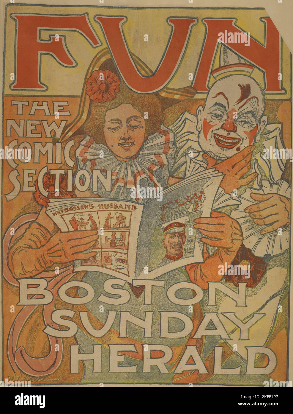 Fun the new comic section. Boston Sunday herald, c1893 - 1897 Stock ...