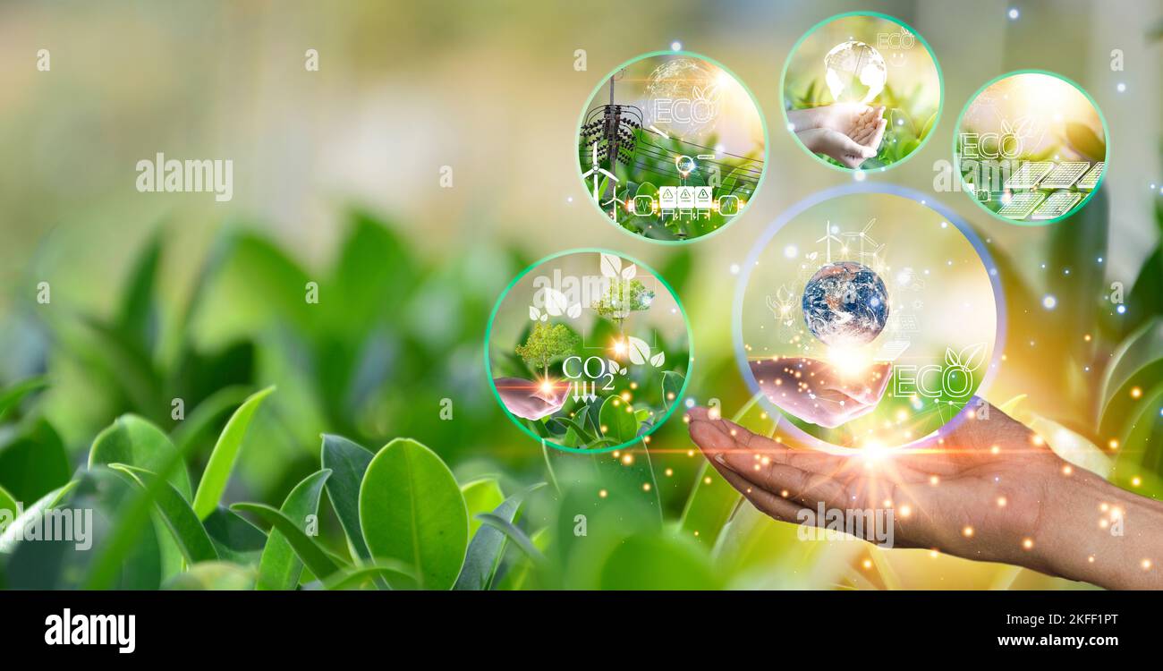 Concept of good world ecosystem, green world Stock Photo - Alamy