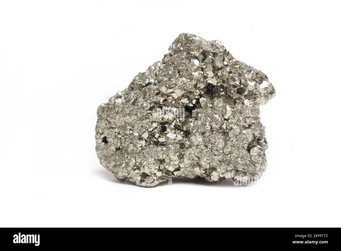 Iron Pyrite Close up Isolated on White Background Fools Gold Stock ...