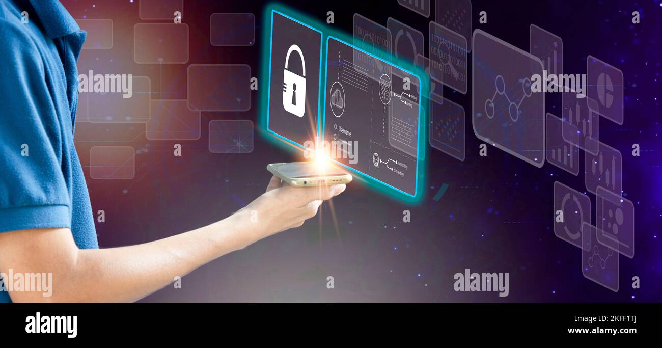 concept, businessman, protected login, security, online Stock Photo - Alamy