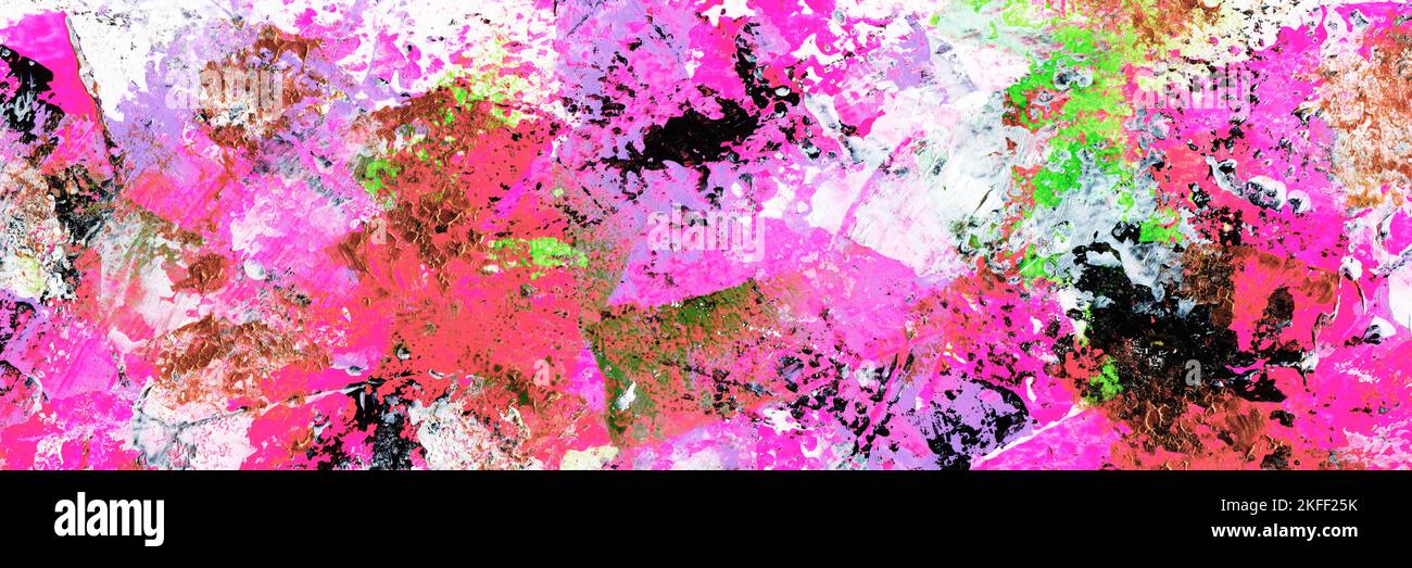 Creative banner with hand drawn abstract multicolored acrylic texture ...