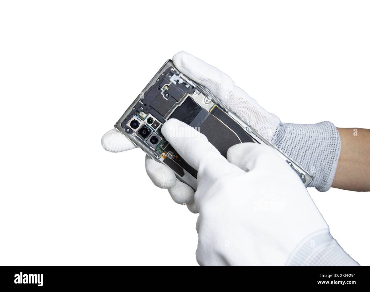 Picture of a smartphone removed from the back, smartphone repair (with ...