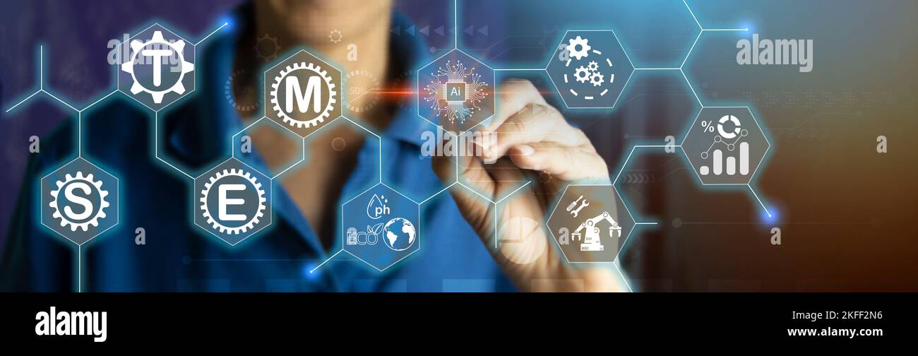 STEM Smart Industrial Technological Innovation concept. Science ...