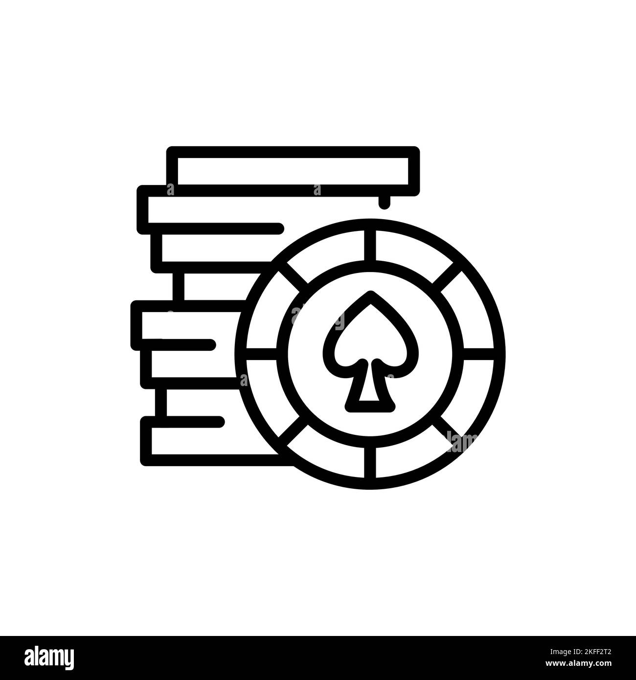 Poker chips black line Stock Vector Images - Alamy