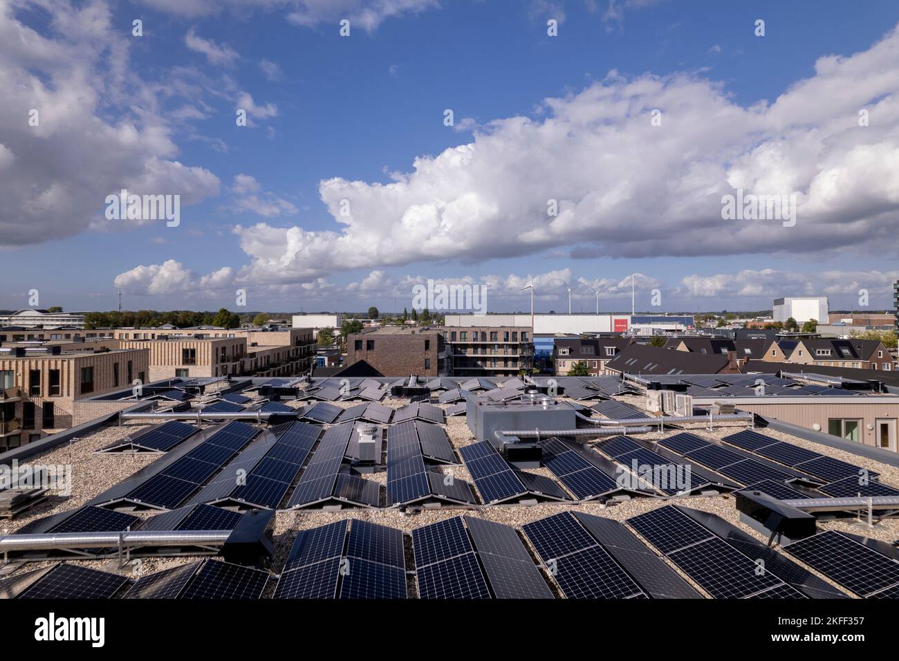 Solar panels on new NOM apartment complex rooftop in Noorderhaven ...