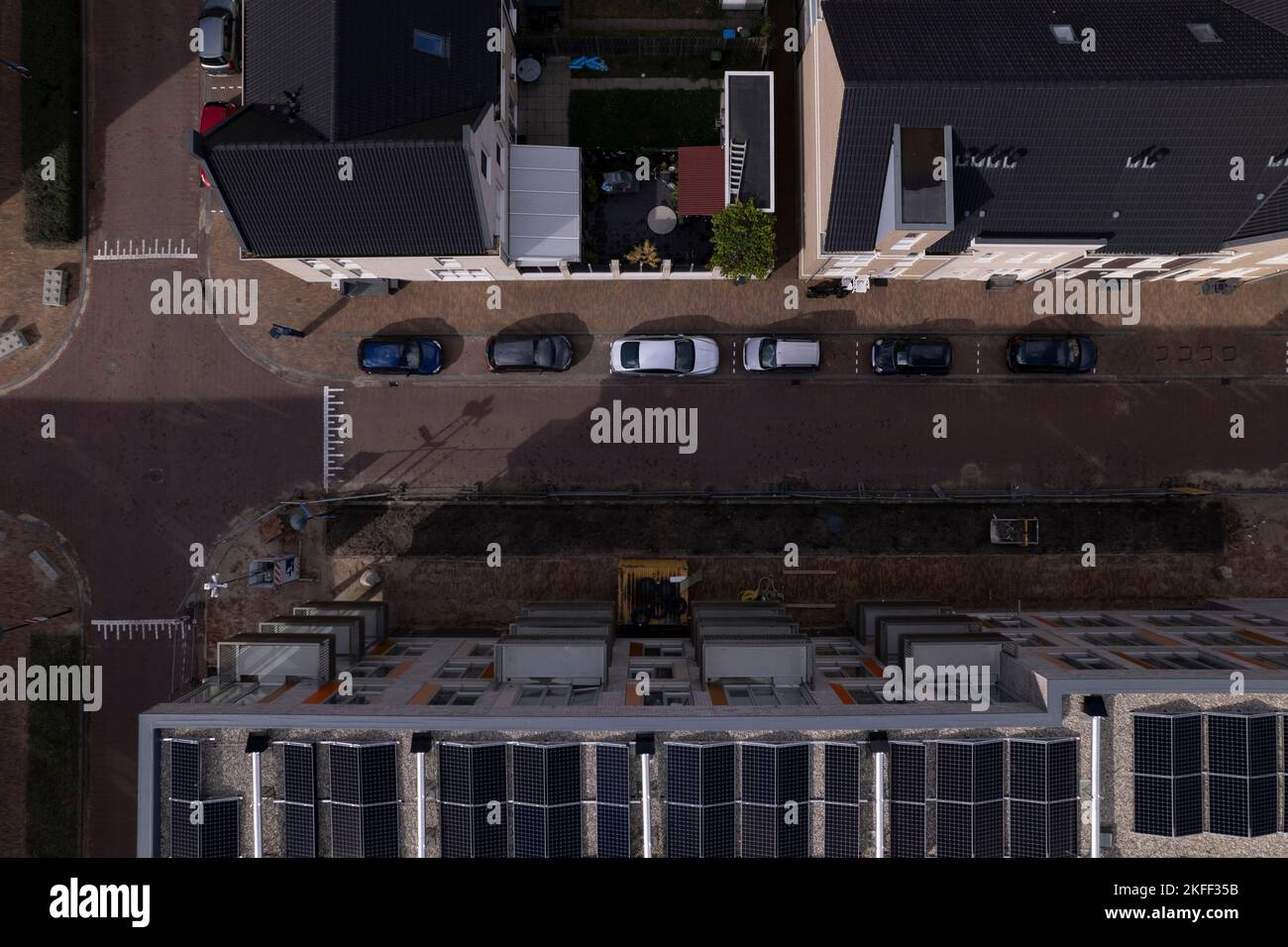 Solar panels on apartment complex in Noorderhaven neighbourhood seen ...