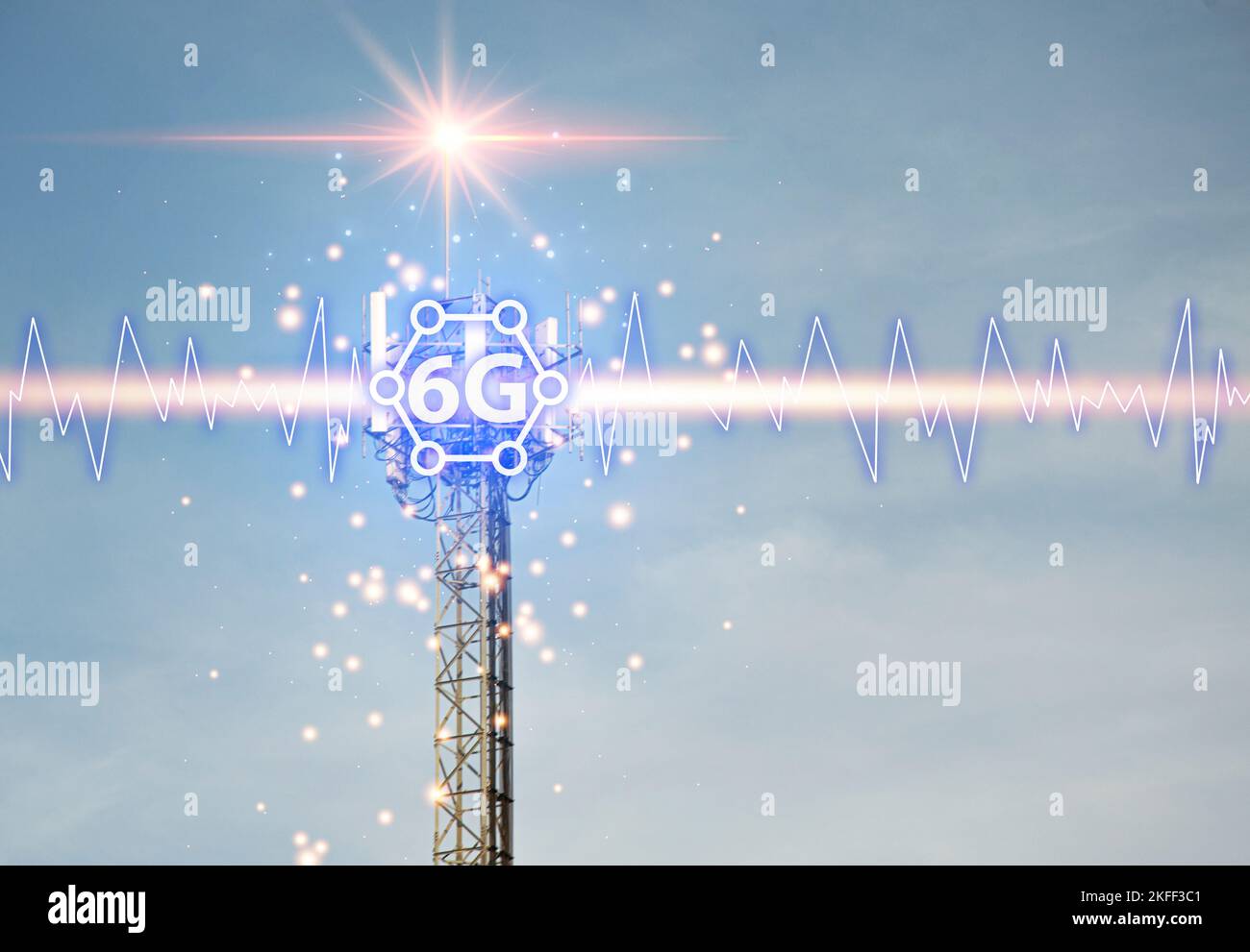 6G network concept, high speed mobile internet New age network, business concept, modern ...