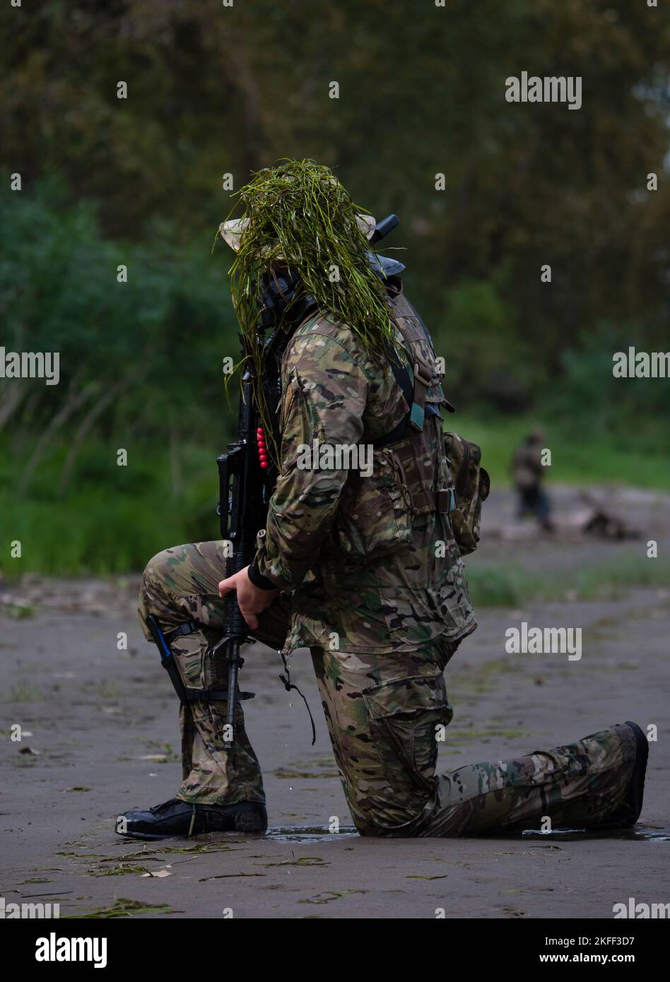A Reserve Citizen Airman from the 304th Rescue Squadron surveys the ...