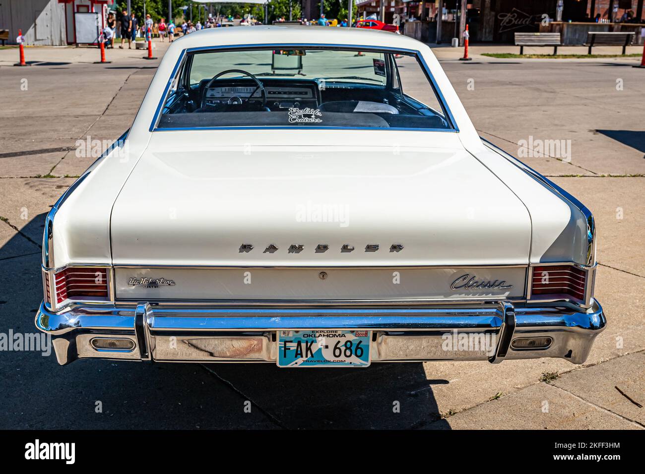 Des Moines, IA - July 03, 2022: High perspective rear view of a 1966 ...