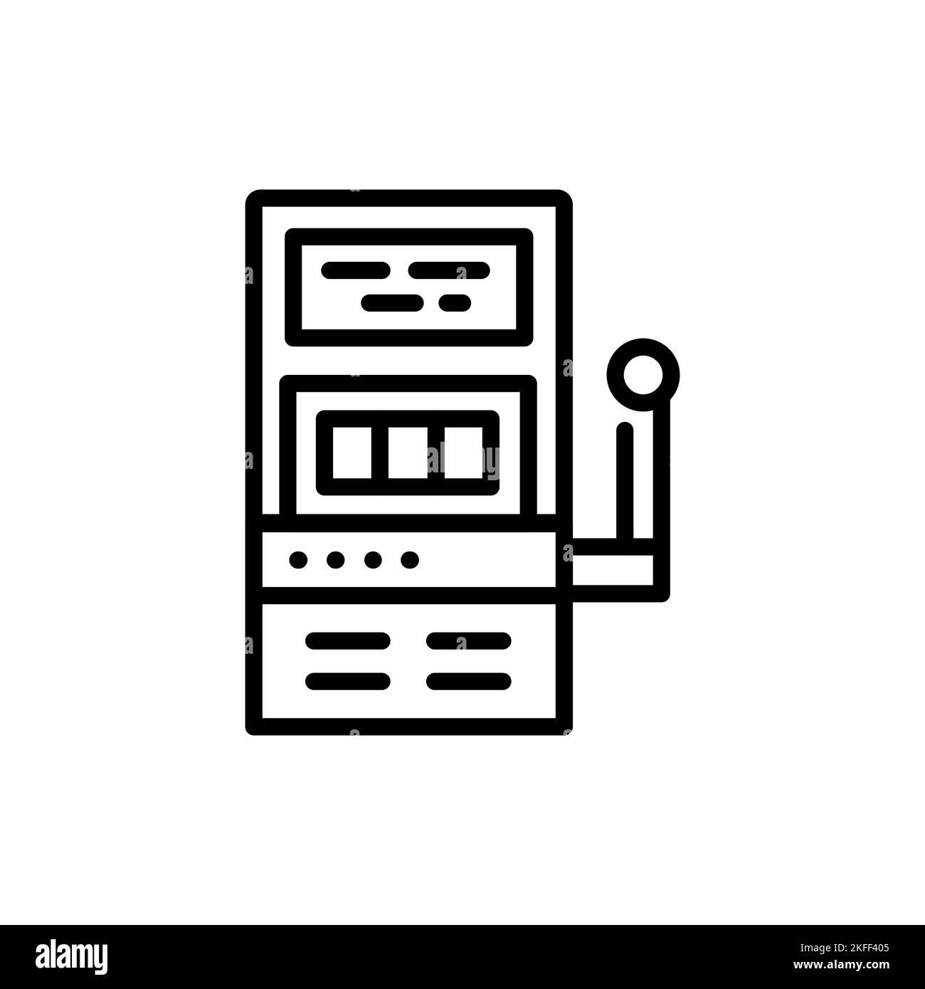 Black line casino slot machine Black and White Stock Photos & Images ...