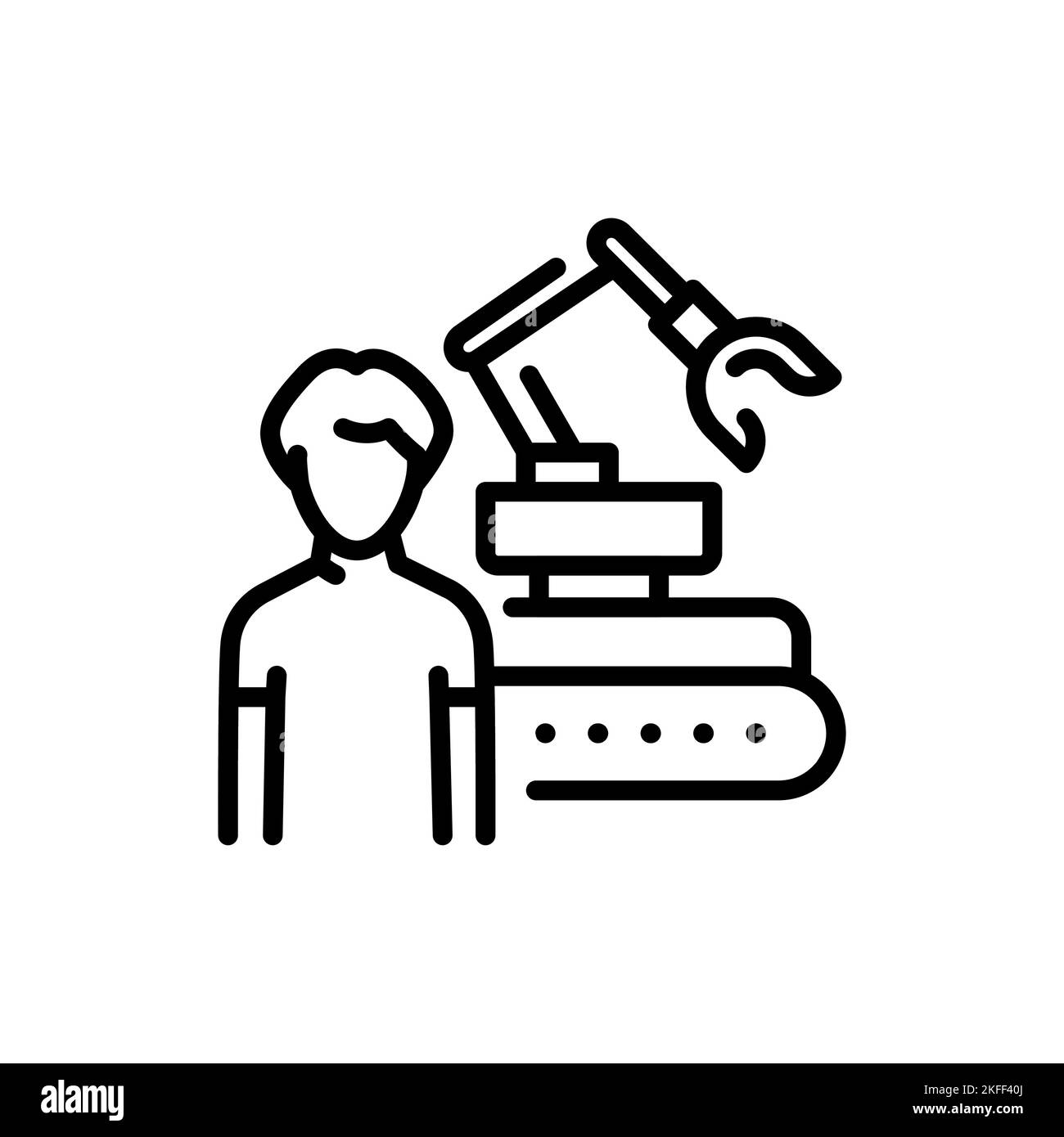 Robotics courses for children olor line icon. Children learning ...