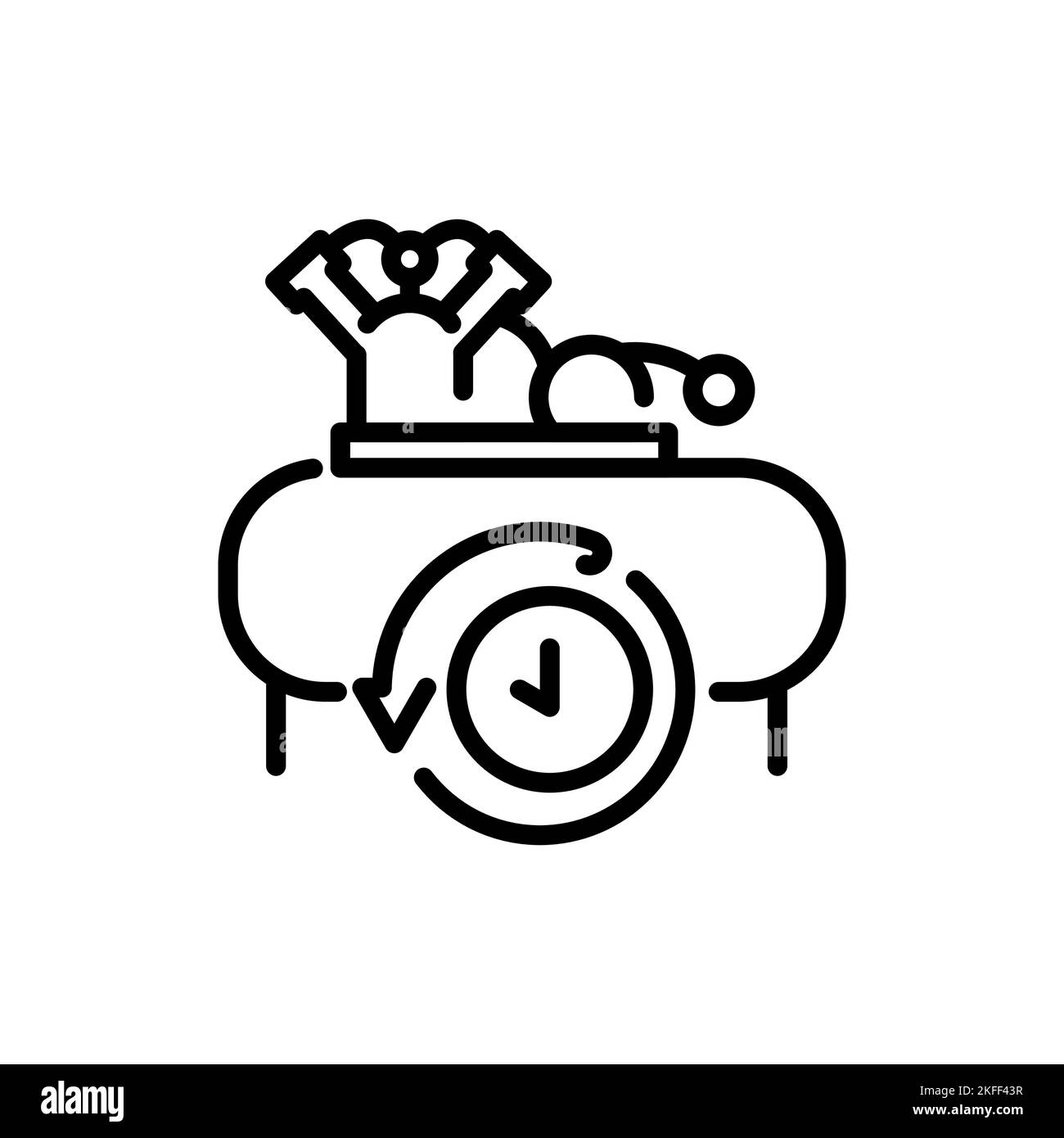 Compressor rental black line icon. Equipment air balloon Stock Vector ...