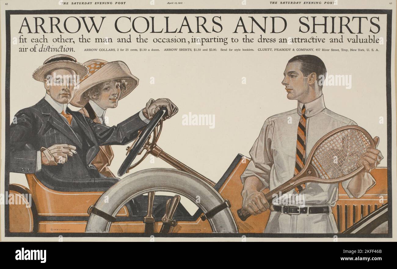 Arrow collars & shirts, c1912-04-13 Stock Photo - Alamy