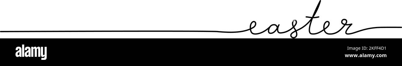Easter word - continuous one line with word. Minimalistic drawing of ...