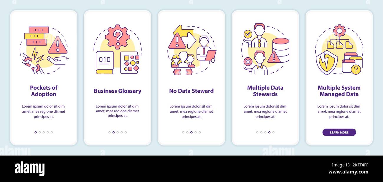 Data governance problem onboarding mobile app screen Stock Vector Image & Art - Alamy