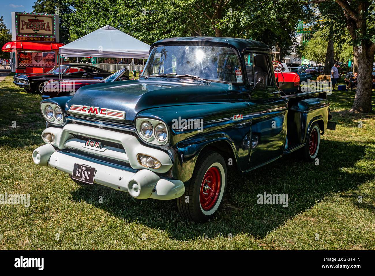 Des Moines, IA - July 03, 2022: High perspective front corner view of a ...