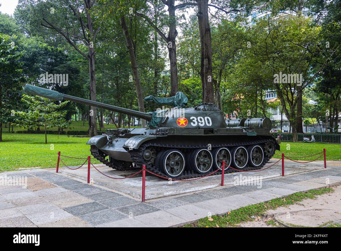 Ho Chi Minh City, Vietnam - November 07, 2022: Type 59 Chinese tank on the yard of Reunification ...