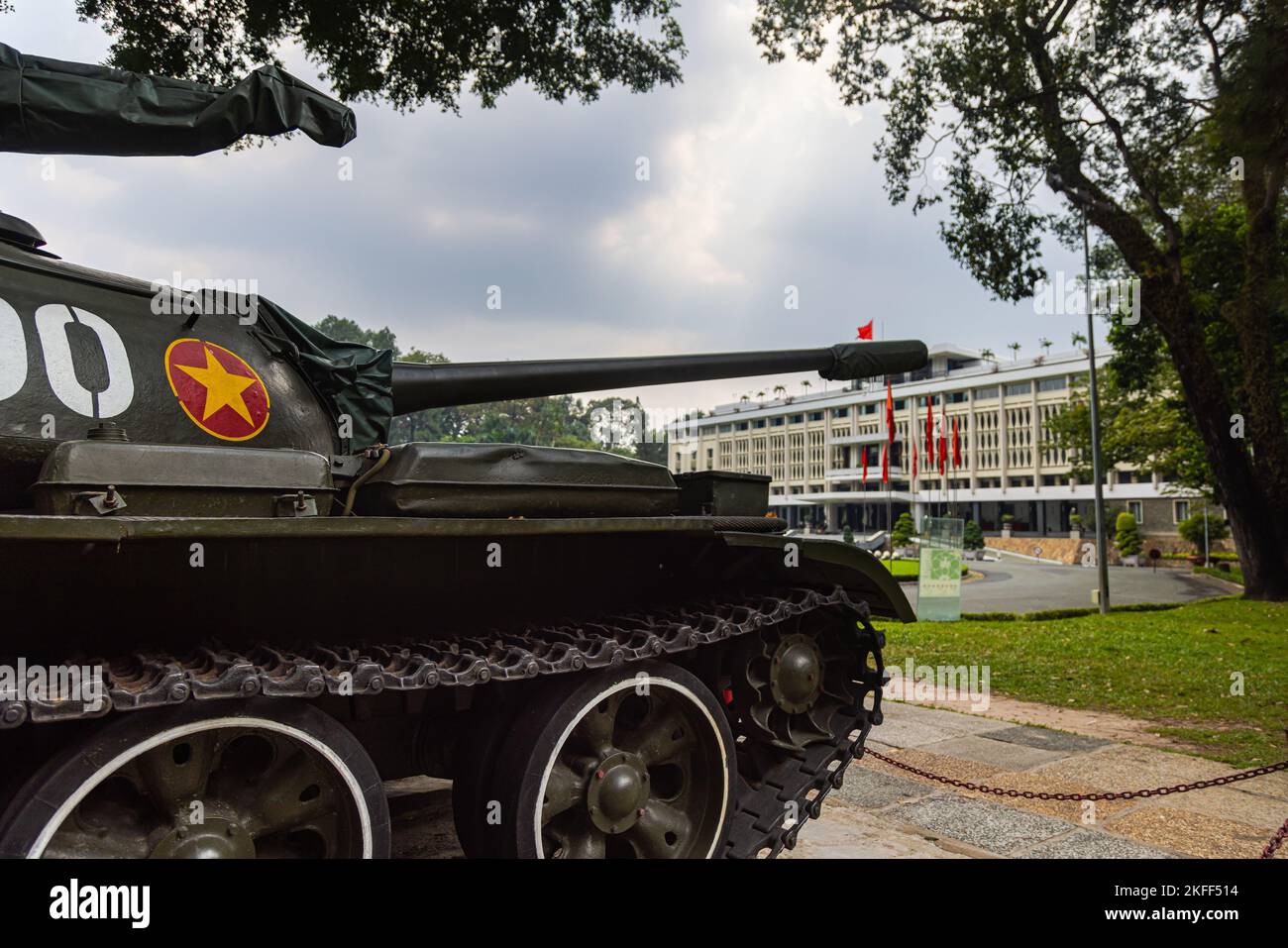 Ho Chi Minh City, Vietnam - November 07, 2022: Type 59 Chinese tank on the yard of Reunification ...