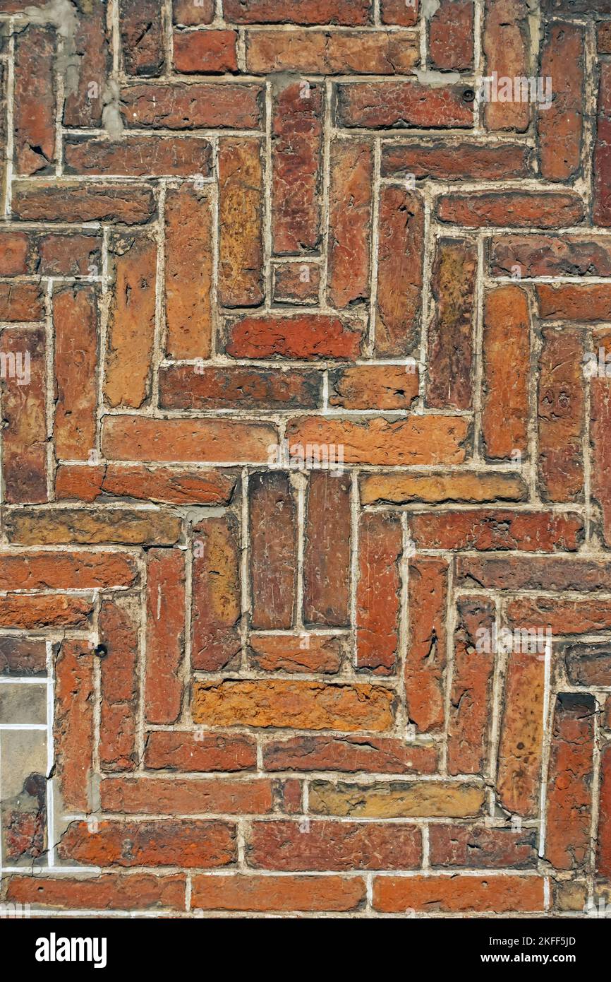 Brickwork from artfully arranged brick as background Stock Photo - Alamy