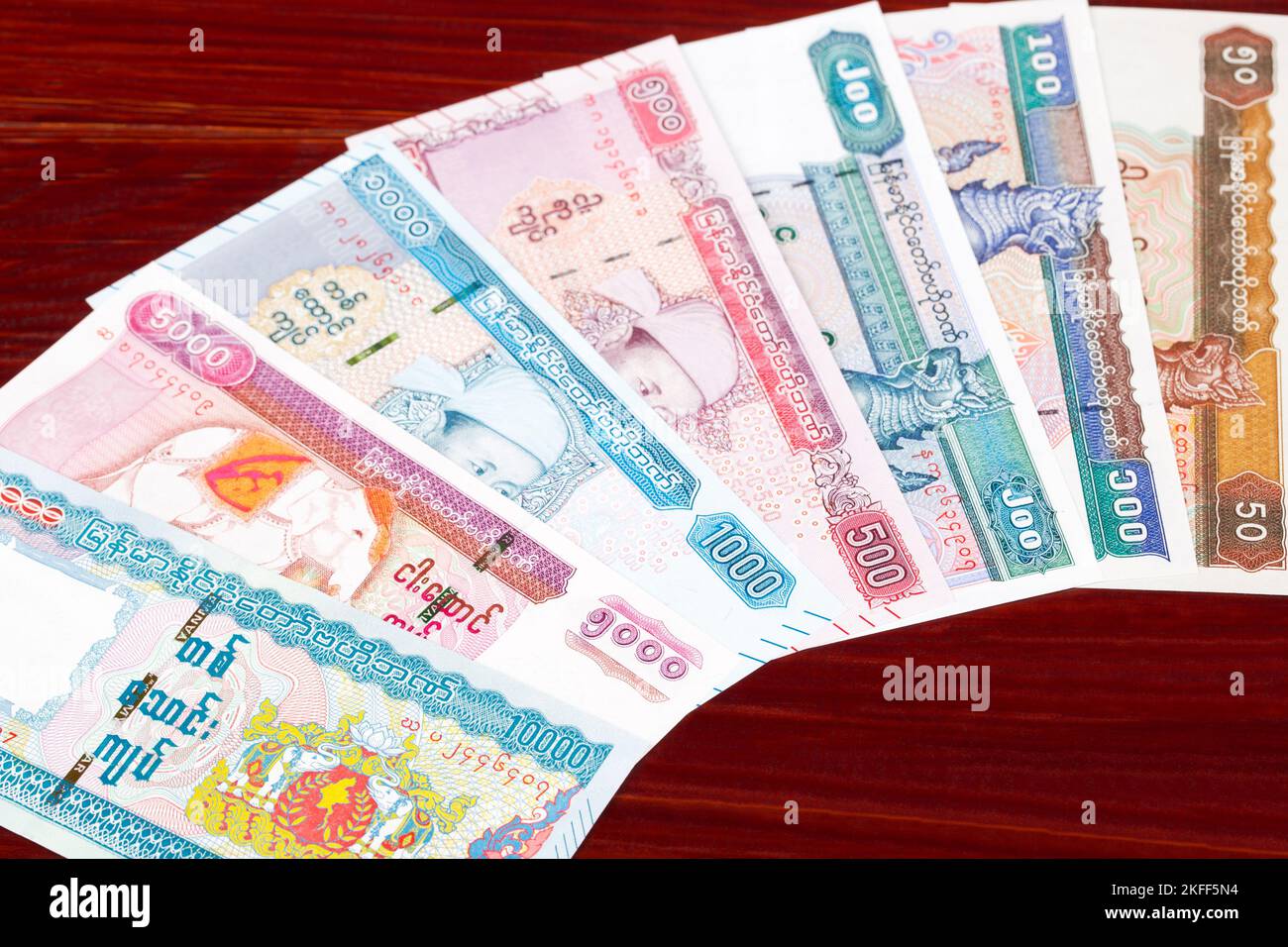 Myanmar money - kyat a business background Stock Photo - Alamy