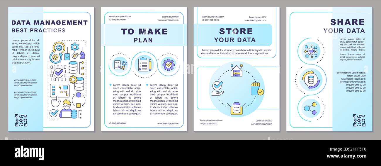 Data governance best practices blue brochure template Stock Vector ...